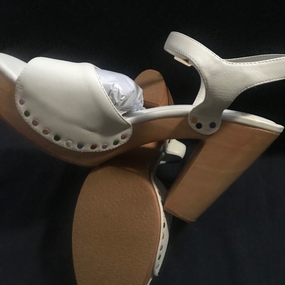 Charlotte Stone | Shoes | Charlotte Stone White Platform Clog Sandals ...